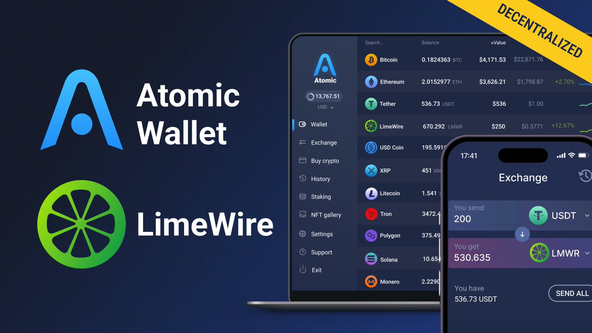 Atomic - Crypto Wallet on Twitter: "🍋 @limewire, the platform that empowers content creators and ...
