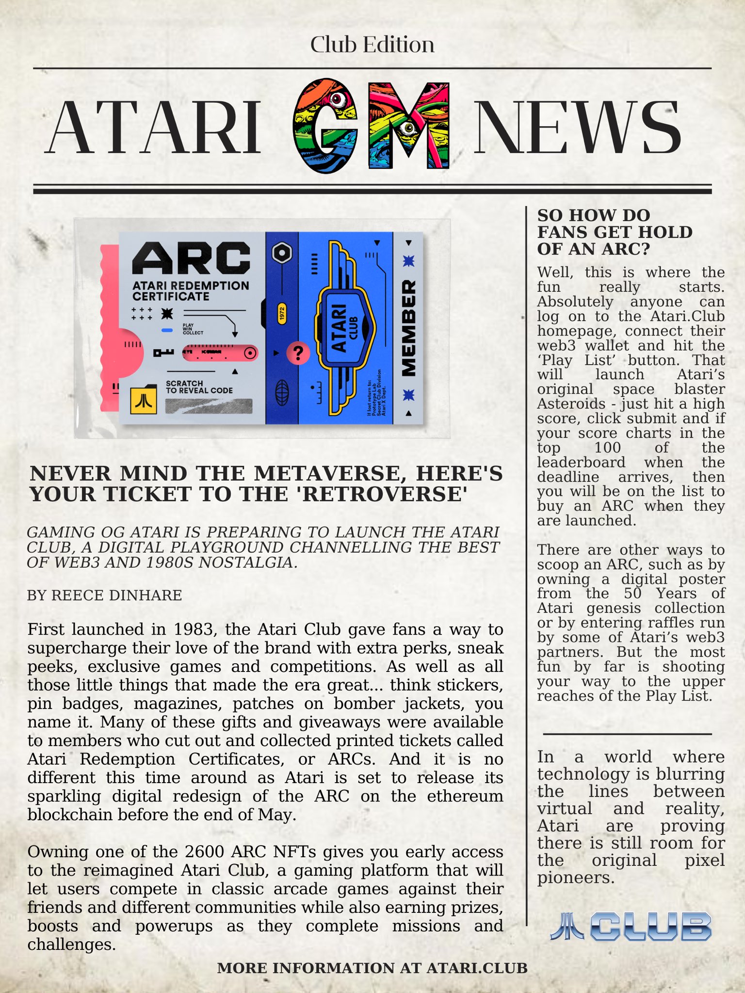 Atari on Twitter: "Re-introducing the Atari Club! Powered by @atarix https://t.co/G3i8KPdPoL ...