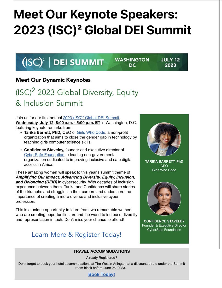 Confidence Staveley on Twitter: "Okurrrrrrrrrr I’m speaking at the @ISC2 Global DEI Summit. I ...
