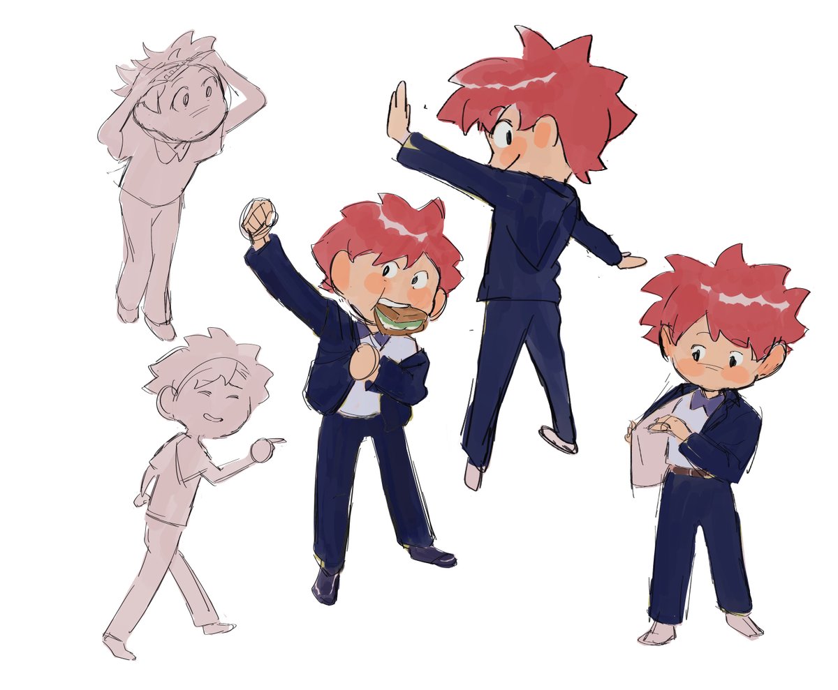 「Some early character exploration of Caz」|Jingqi Zhangのイラスト