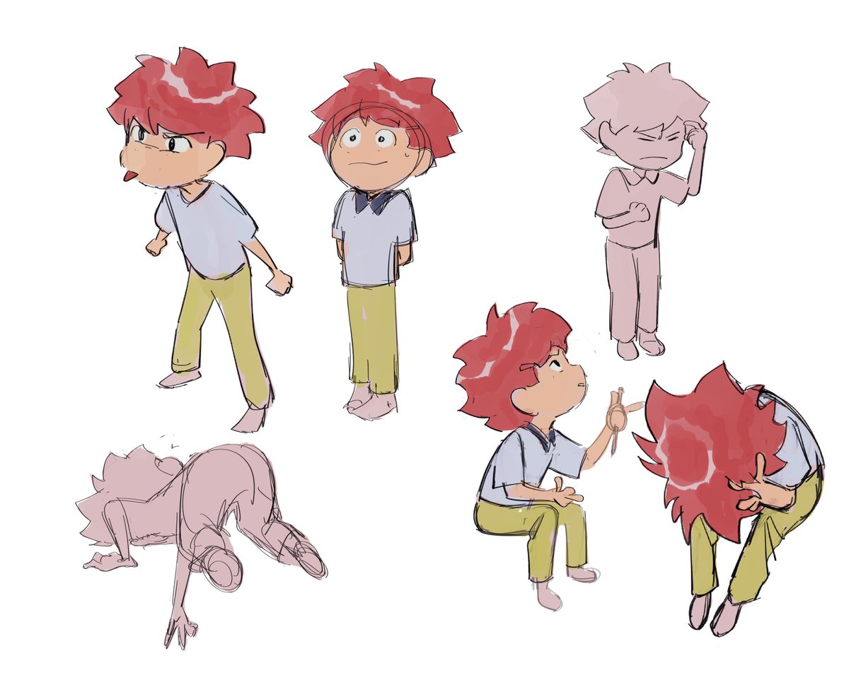 「Some early character exploration of Caz」|Jingqi Zhangのイラスト