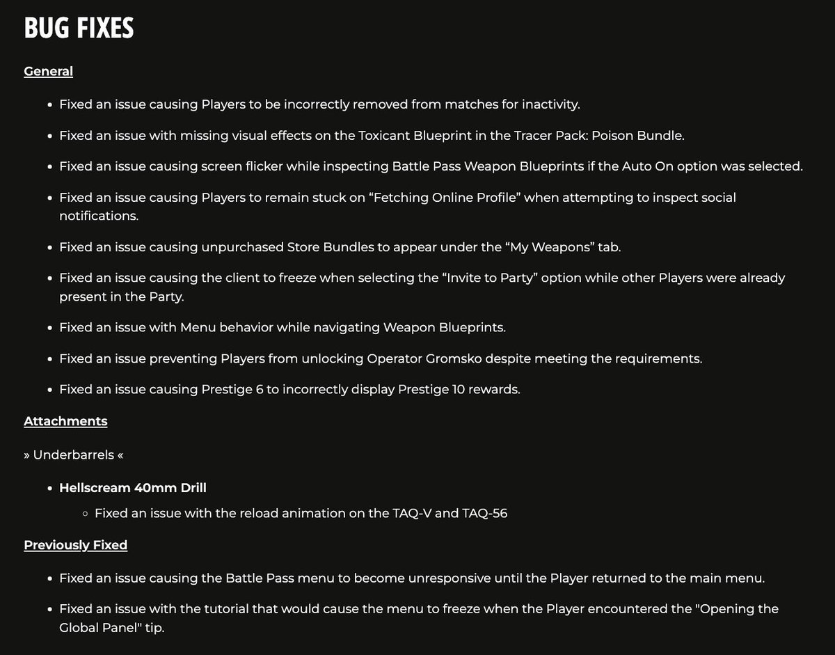 Charlieintel On Twitter Patch Notes For Todays Warzone2 And Mwii