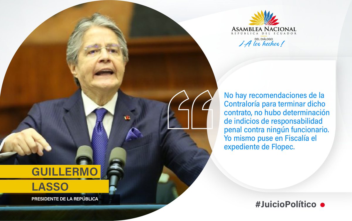 Asamblea Nacional on Twitter: "#PlenoLegislativo872 | @LassoGuillermo, presidente del Ecuador ...