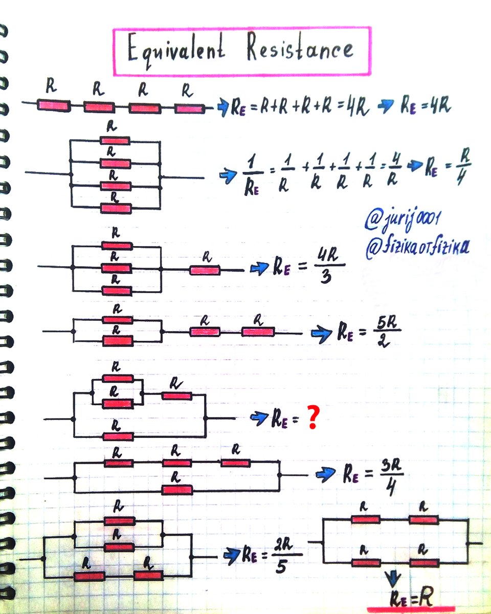 Physicist on Twitter: "This is a resistance calculation. Mixed connection of conductors. The ...