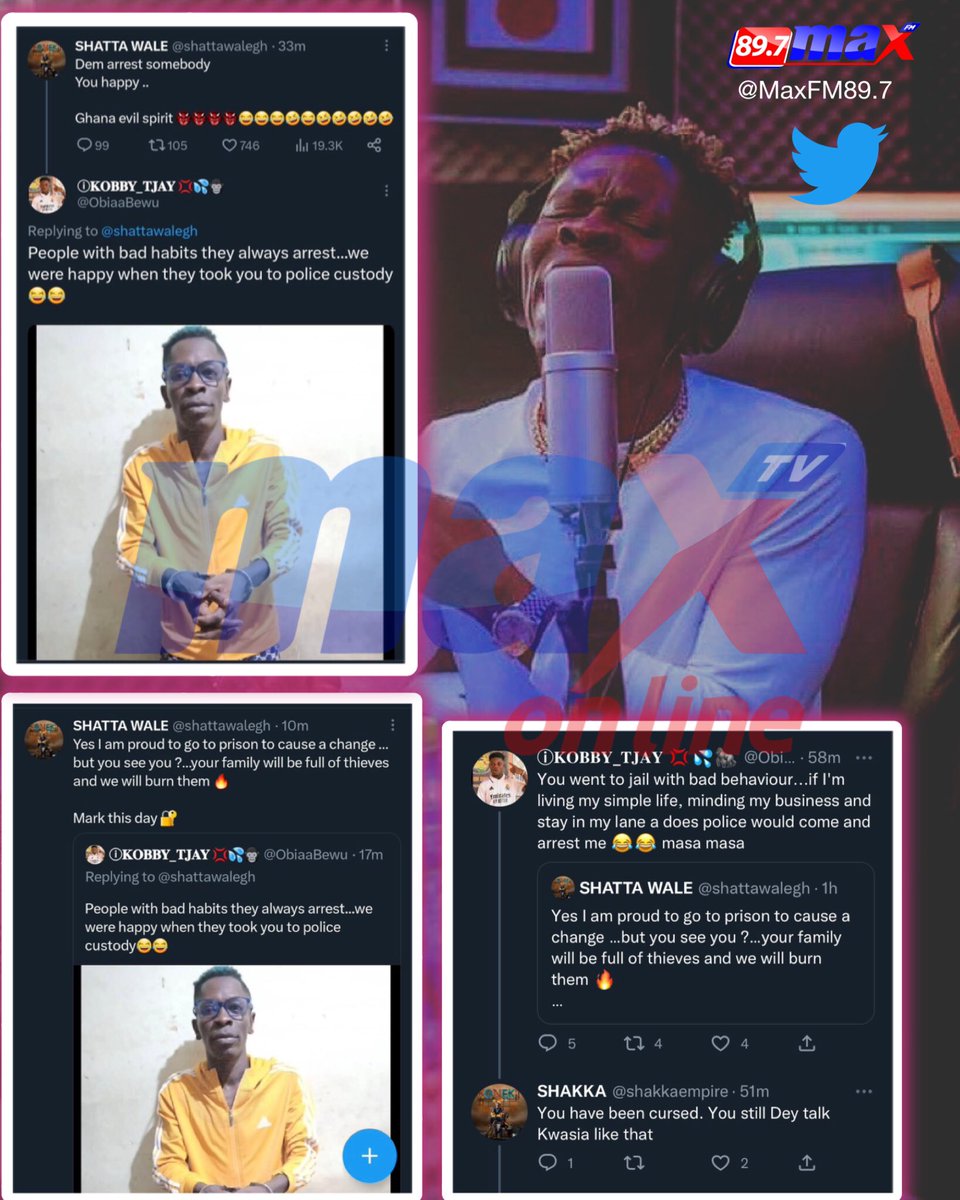 Max FM89.7 🎙️ on Twitter: "| #MaxEntertainment | Shatta wale curses a random tweep after mocking ...