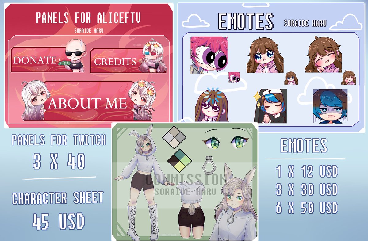 Haru Soraide ⭐COMMISSIONS OPEN⭐ on Twitter: "COMMISSION OPEN POR FIN actualice la carrd Qwq ahi ...