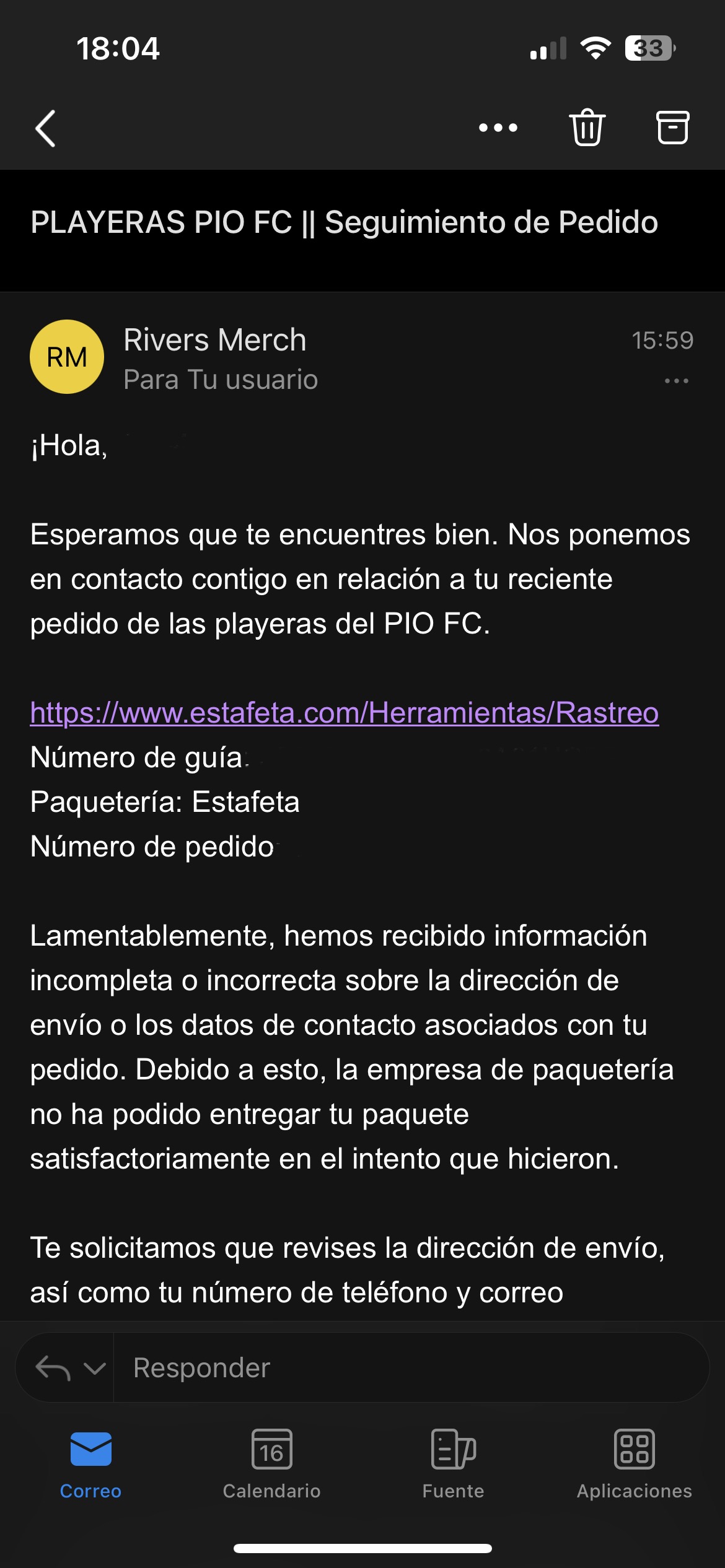 Chepe ⛧ on Twitter: "@PIO_FC Justo hace rato recibí un correo en donde dicen que la dirección ...