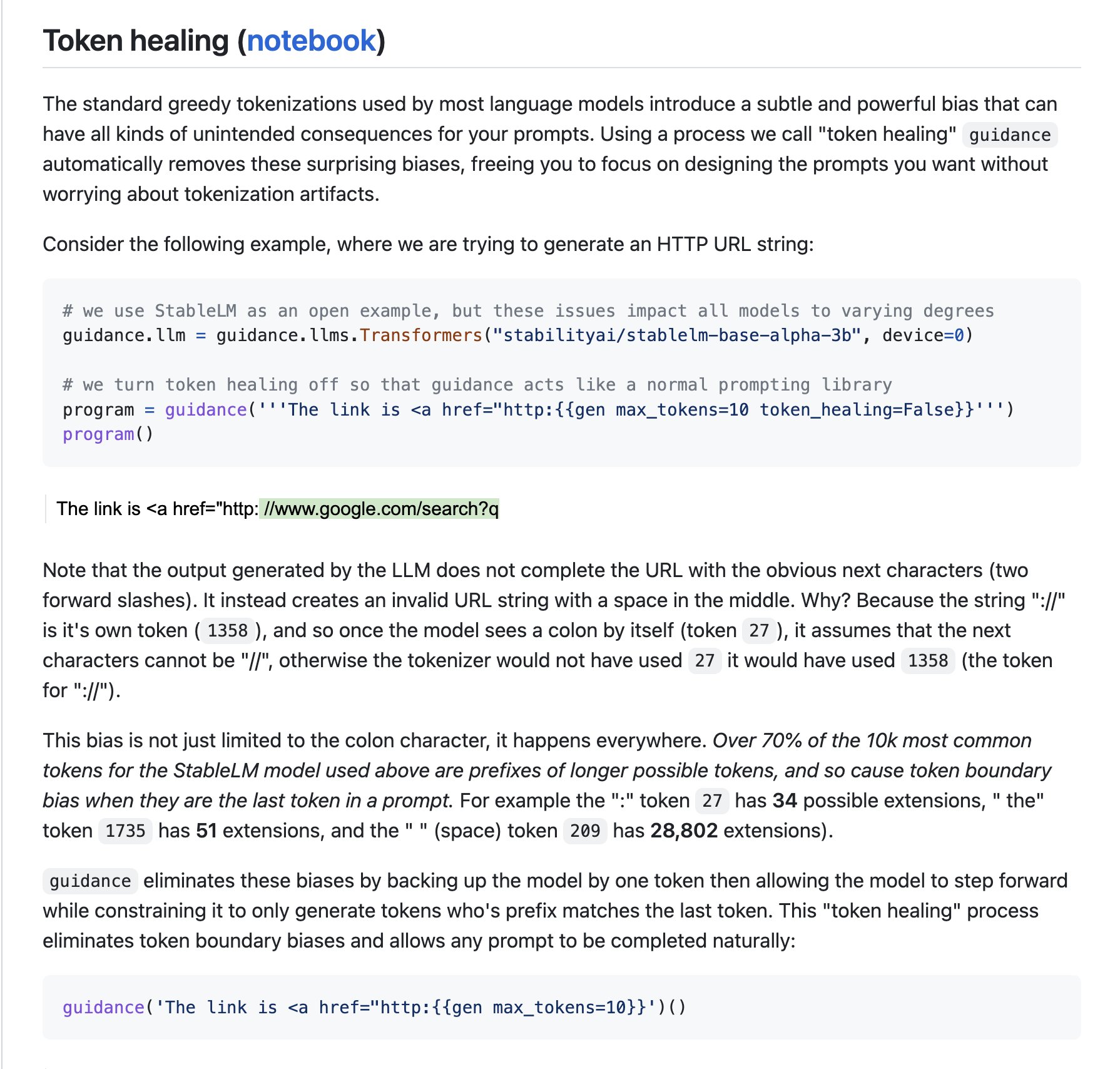 Linus on Twitter: "Interesting concept msft is calling "Token healing" in their Guidance project ...