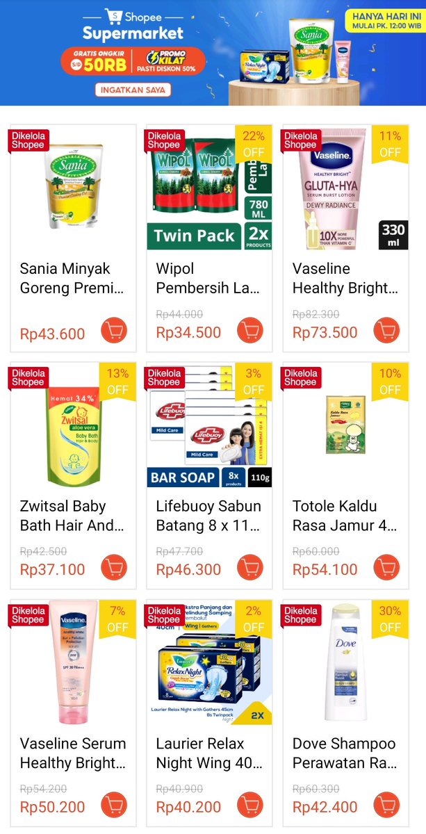 Rekomendasi produk Shopee terlaris 🛒 on Twitter: "Diskon 50% (12.00 WIB) https://shope.ee ...
