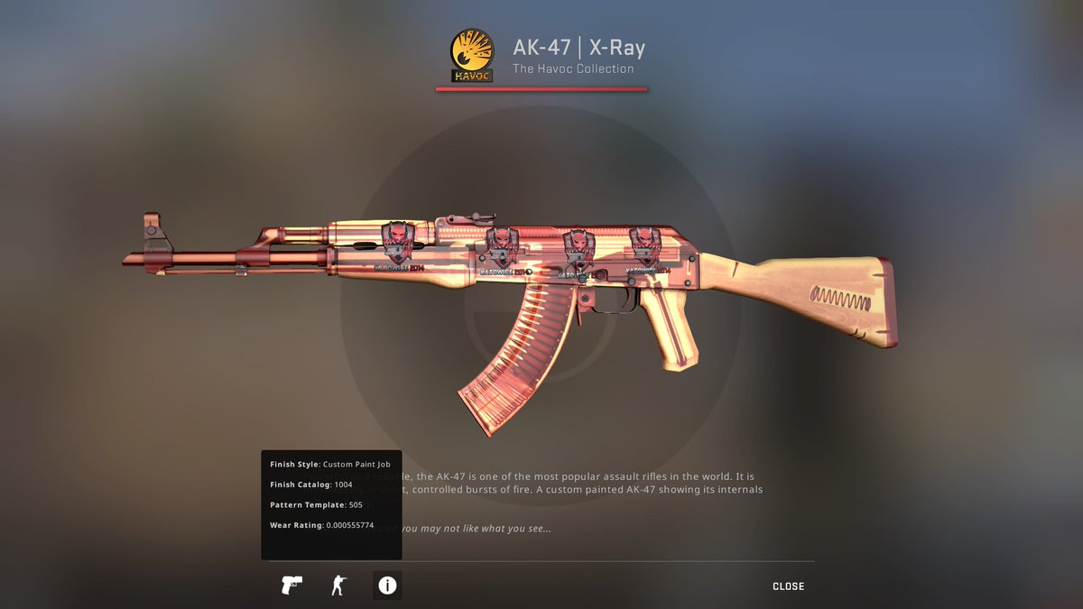 Maroko on Twitter: "Crafted on the #5 Low Float AK-47 | X-Ray. I kinda like it."