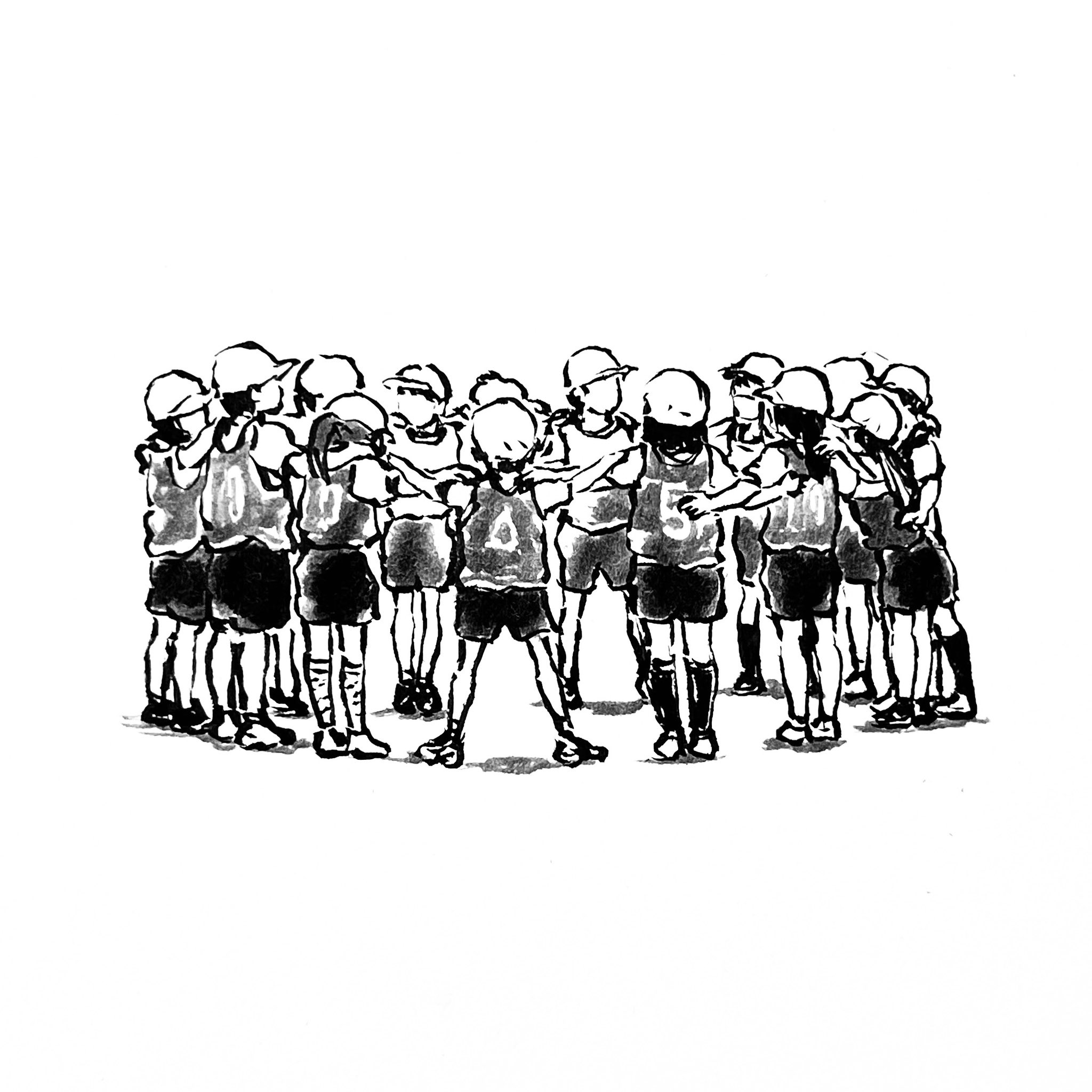 すがわらともか On Twitter 円陣。 小学校の運動会。コロナを乗り越えて やっとここまで来たね‼️ お絵かき イラスト らくがき 一発描き 運動会 円陣