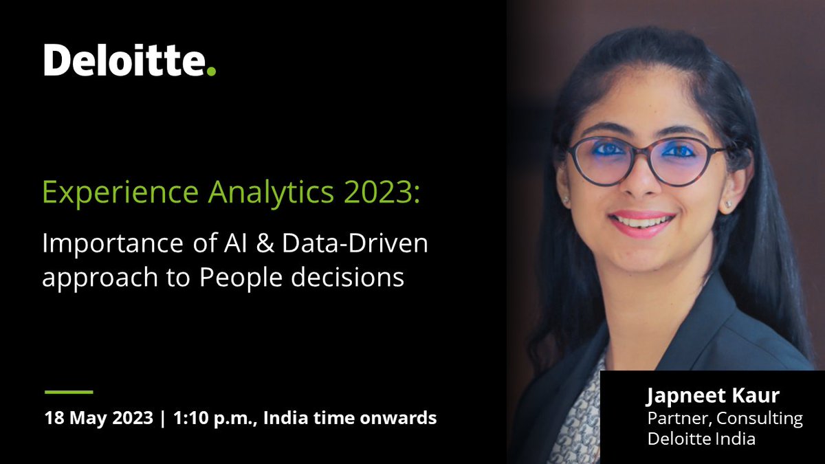 Deloitte India on Twitter: "Japneet Kaur, Partner, Consulting, Deloitte India, will be ...