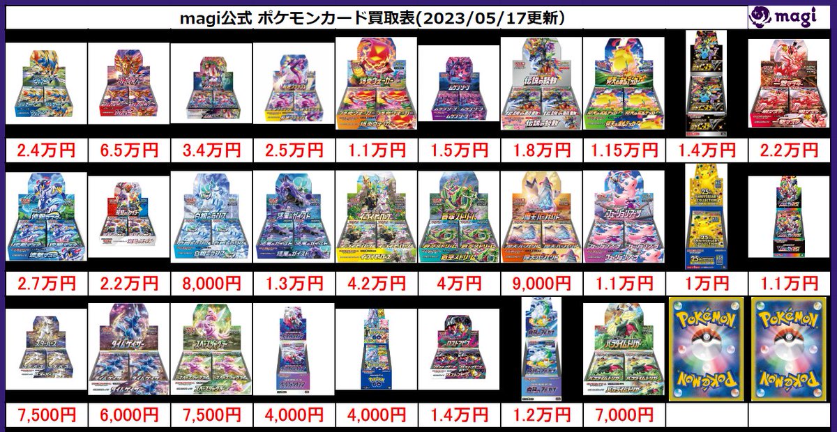 Magi秋葉原店買取委託販売サービス On Twitter 【🔥ポケカ買取情報🔥】 未開封boxの買取表を更新致しました Magi各店舗で同額で買い取っております‼ お持ち込みをお待ち