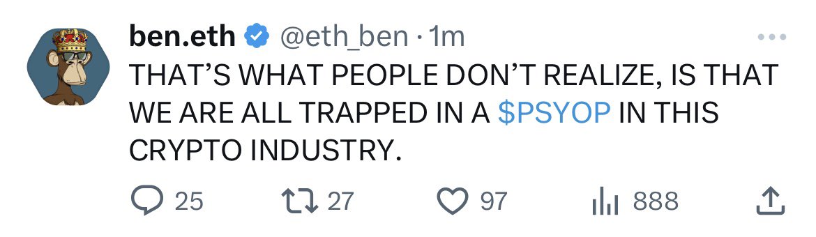 ben.eth on Twitter: "I can literally prove that it was. $PSYOP."