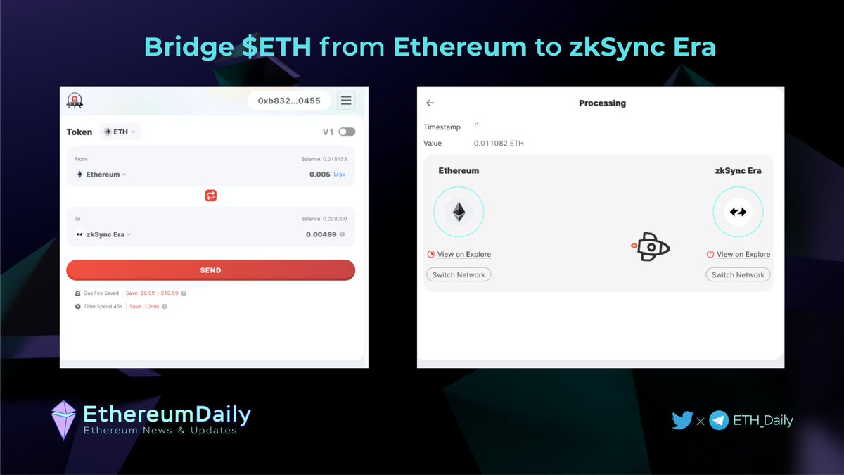 Ethereum Daily on Twitter: "1/ Bridge $ETH from Ethereum to zkSync Era • Go to https://orbiter ...