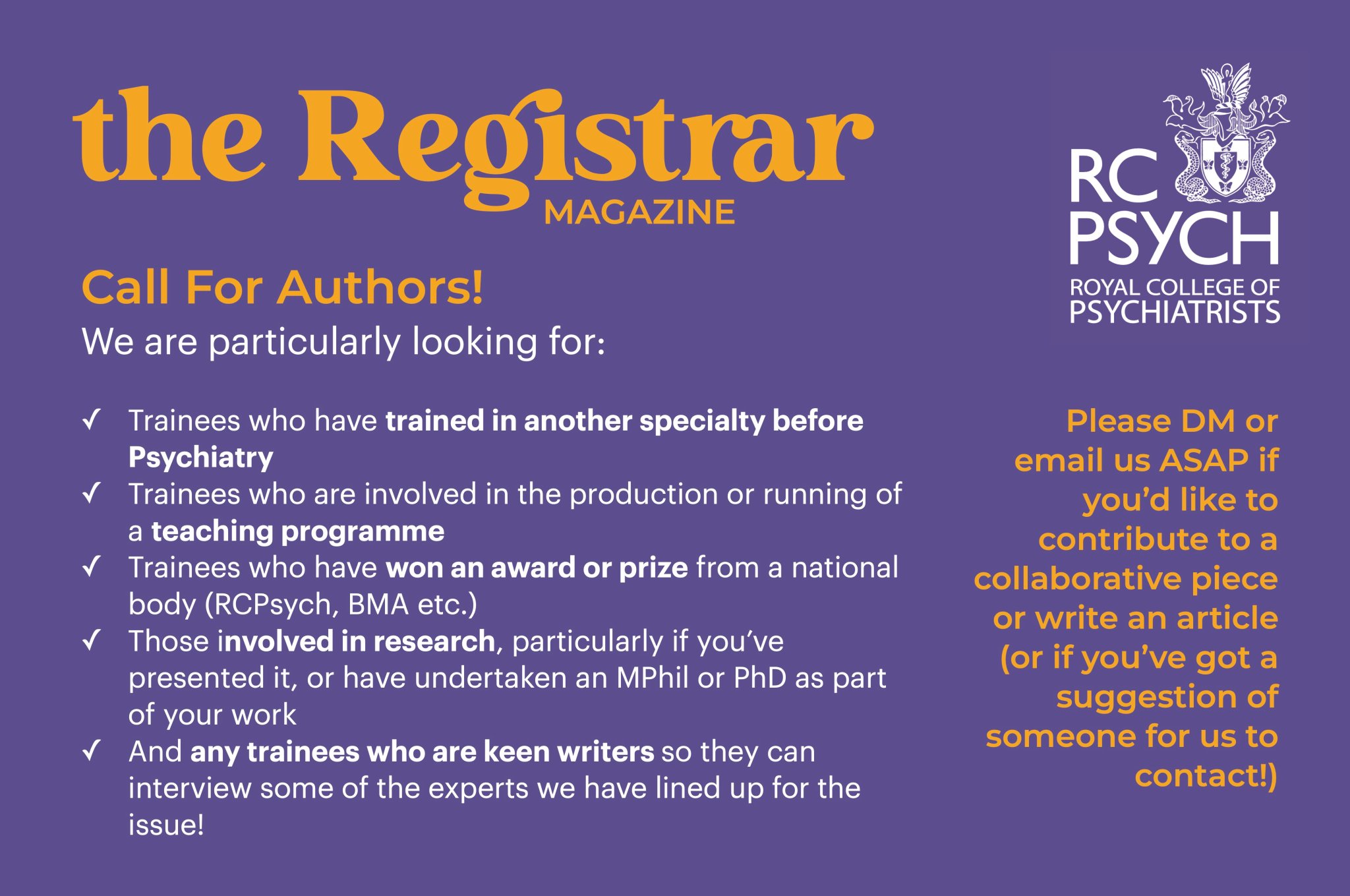 Dr Chris Walsh on Twitter: "📚 We would love you to write for 'The ...