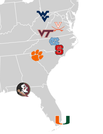Atlantic Coast Conference Map