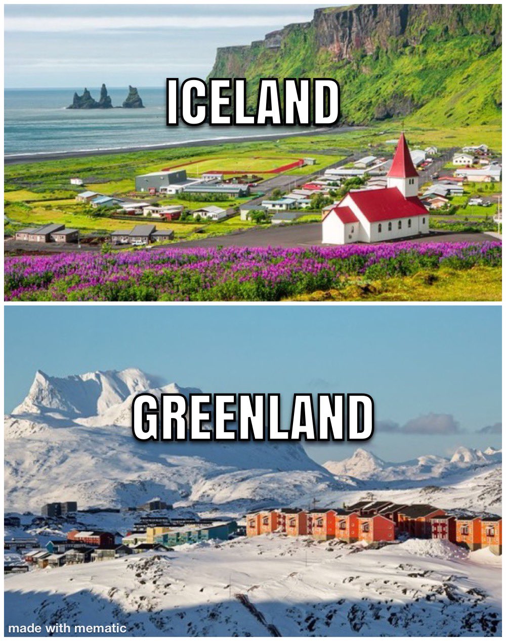 Greenland Iceland Memes Is Iceland Really Green And Greenland Really