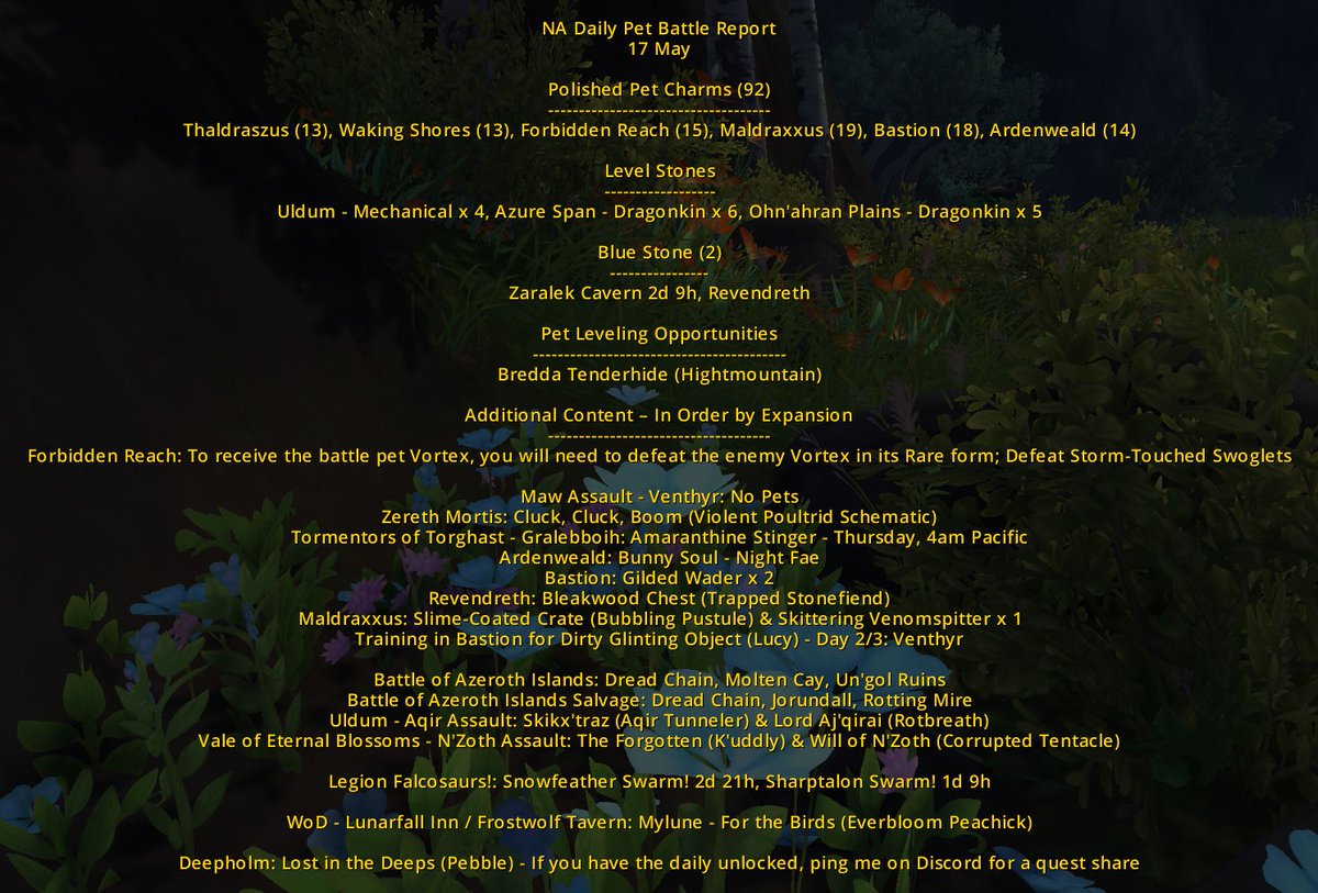 Daily Pet Battle Report - #137 by Amayita-area-52 - Pet Battles - World ...