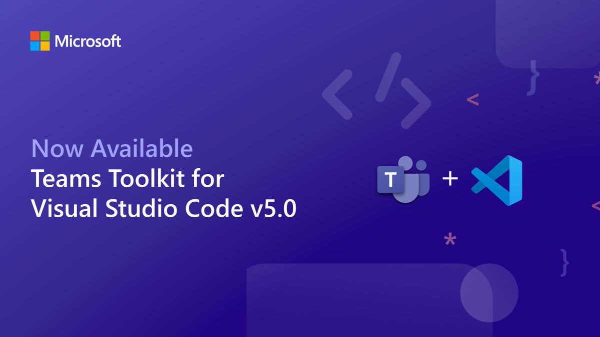 Microsoft 365 Developer on Twitter: "Teams Toolkit for Visual Studio Code v5.0 is now available ...