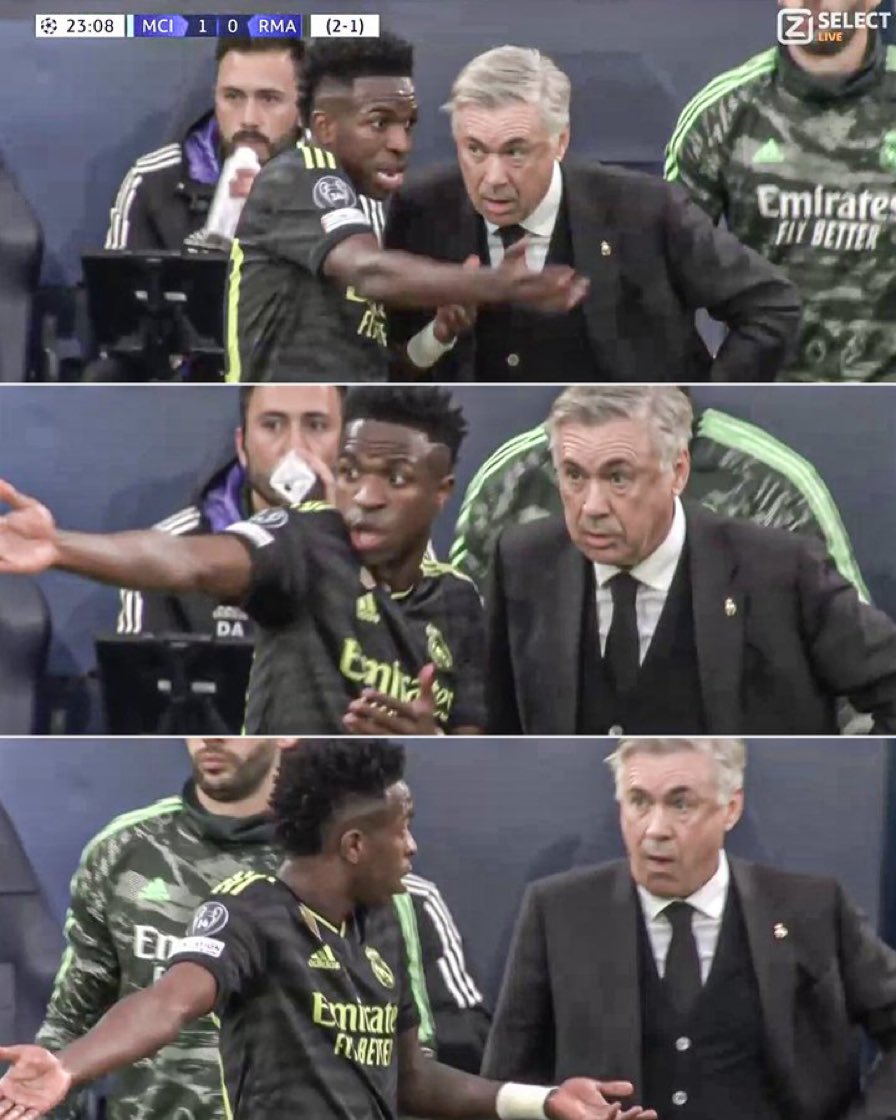 EPL World on Twitter: "فينيسيوس جونيور و انشيلوتي في حيرة من امرهم امام مان سيتي 👀 https://t.co ...