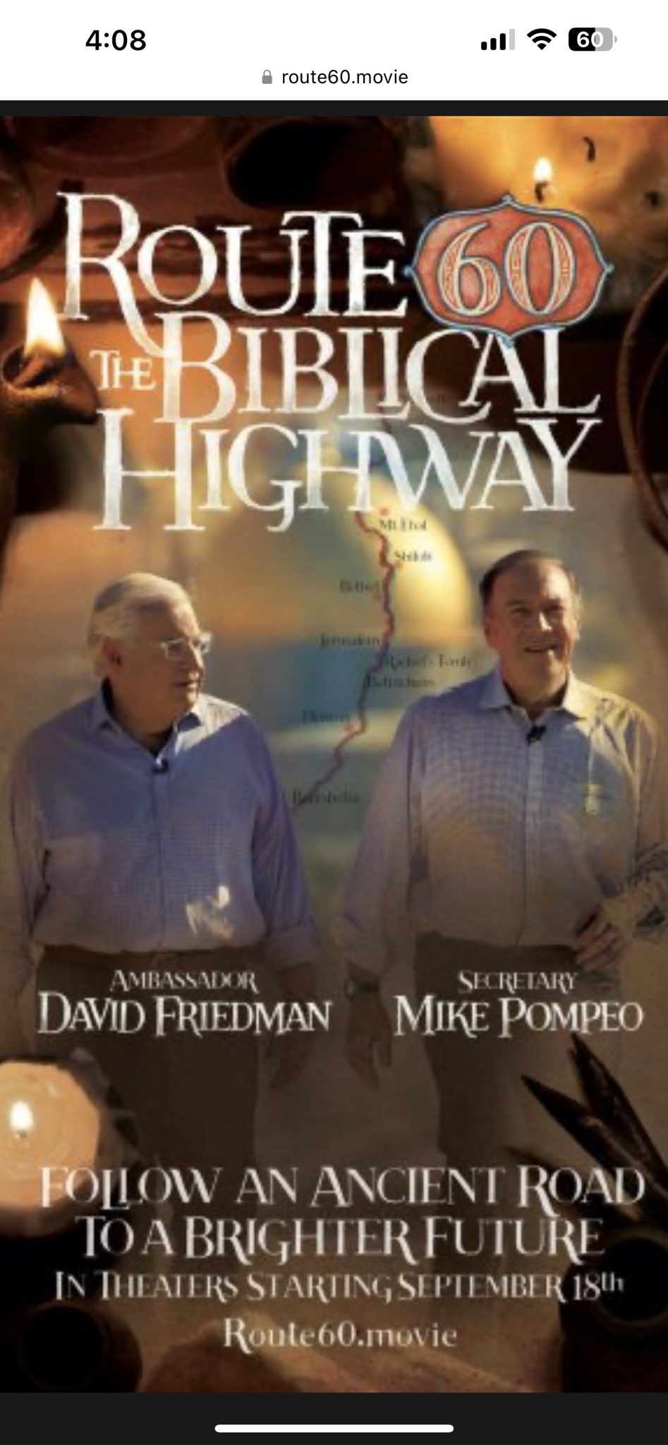 David M Friedman on Twitter: "SAVE THE DATE: “Route 60: The Biblical Highway” will be in ...