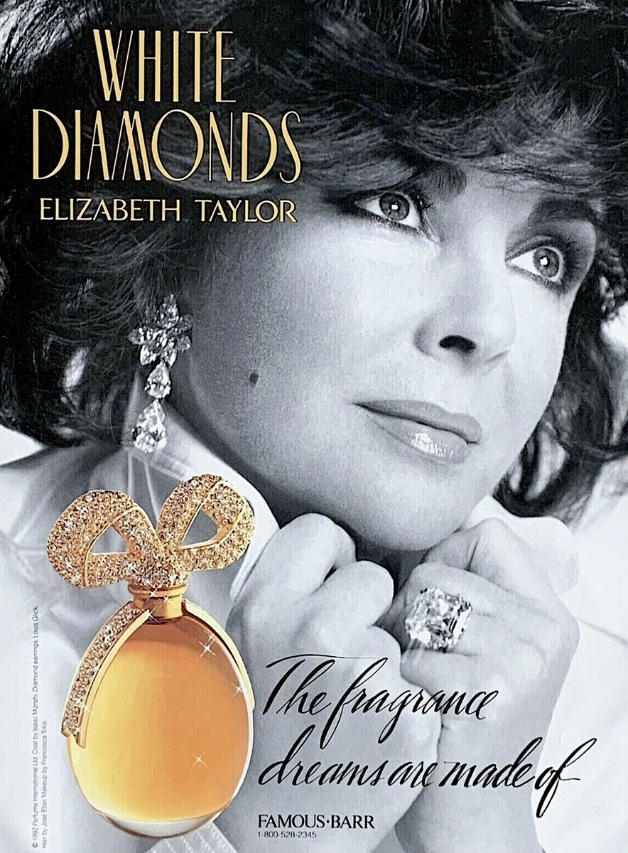 RetroNewsNow on Twitter: "In 1991, Elizabeth Taylor released her White Diamonds perfume"
