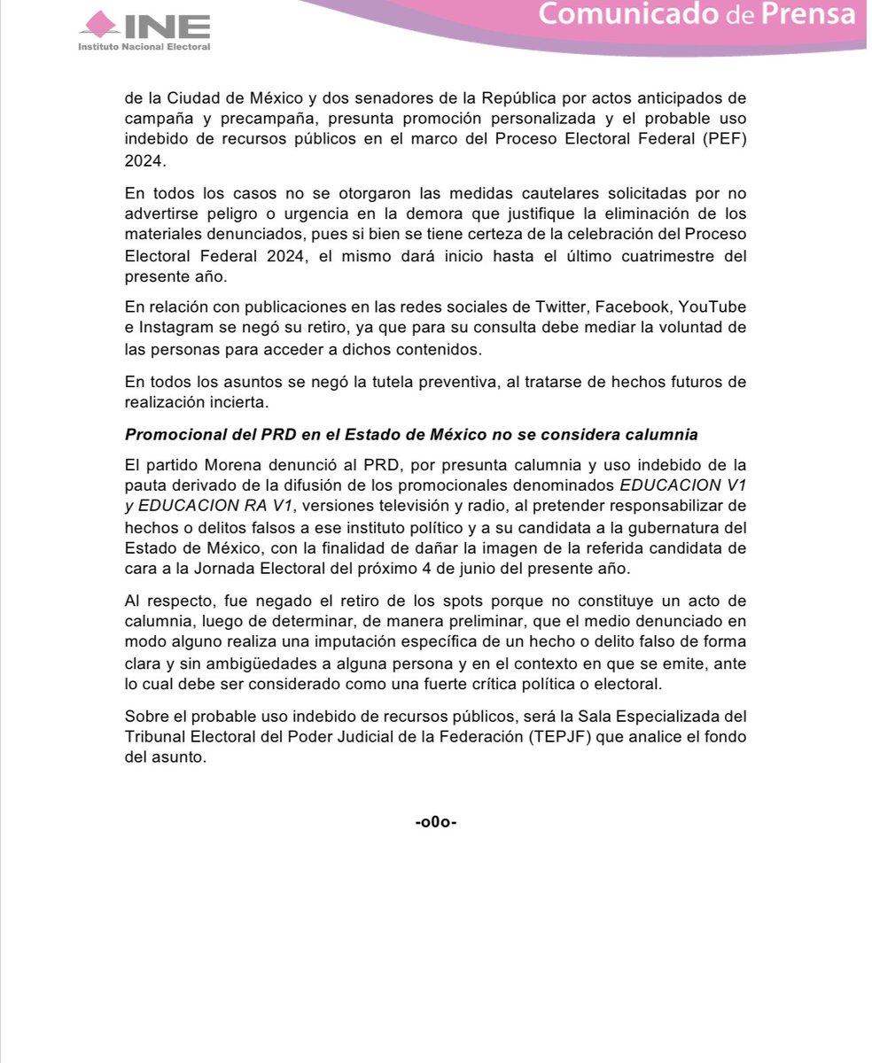 Inemexico On Twitter Boletínine 🏻 Ine Resuelve Como Improcedentes
