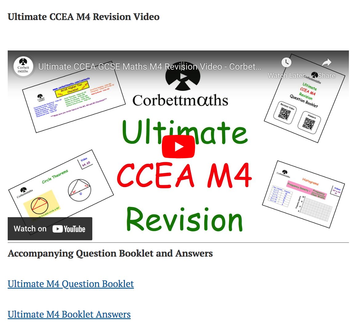 Corbettmaths On Twitter Revising For Ccea M1 M2 M3 Or M4 There Are