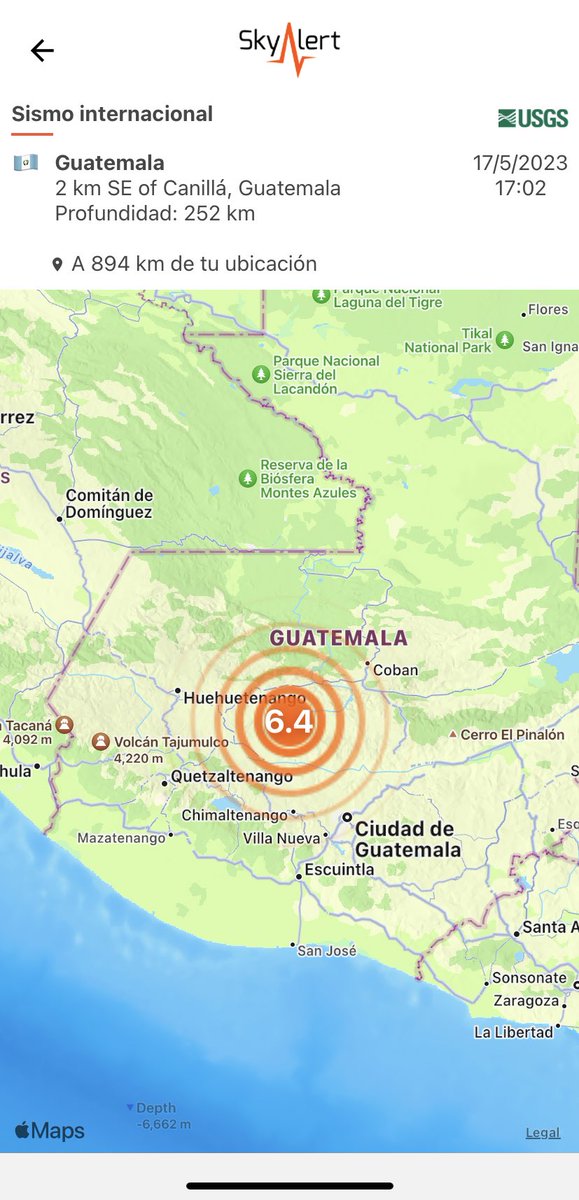 SkyAlert on Twitter: "Resumen #SismoGuatemala🇬🇹 Magnitud 6.4 (USGS) con epicentro en el ...