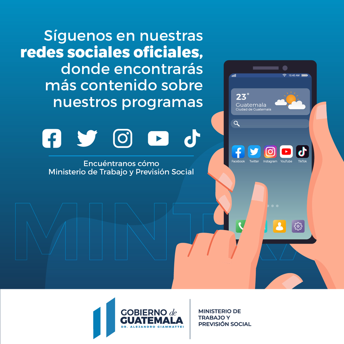 MINTRAB on Twitter: "🙌 ¡Síguenos en nuestras redes sociales oficiales! Encontrarás información ...