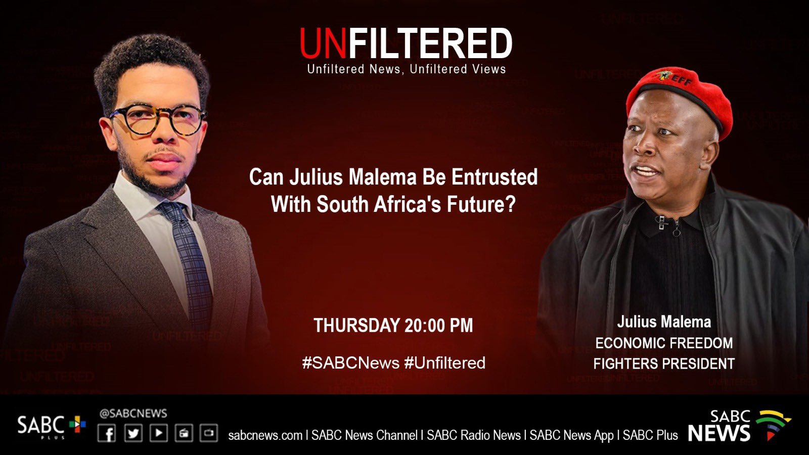 SABC News on Twitter: "RT @UnfilteredSABC: Can Julius Malema Be Entrusted With South Africa's ...