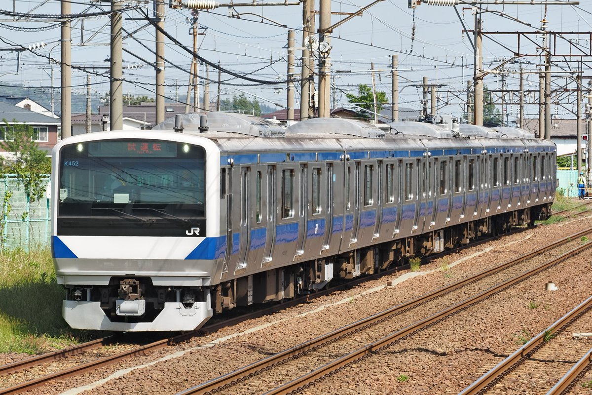 さもこう on Twitter: "E531系K452編成 AT構内試運転 暑い中の試運転でした。青池編成やACCUMとの並びも。"