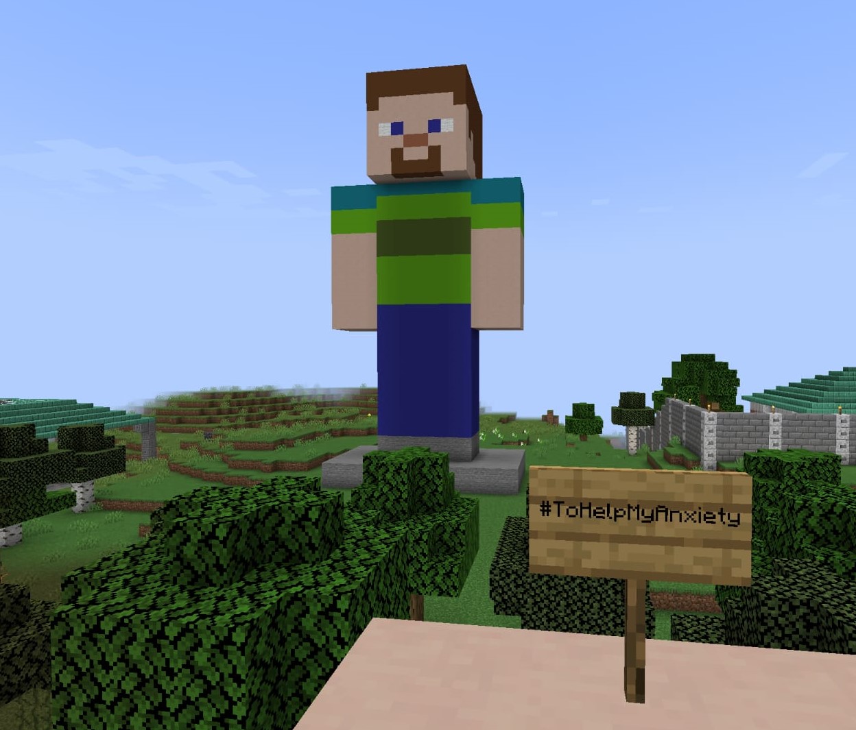 Minecraft Steve Statue