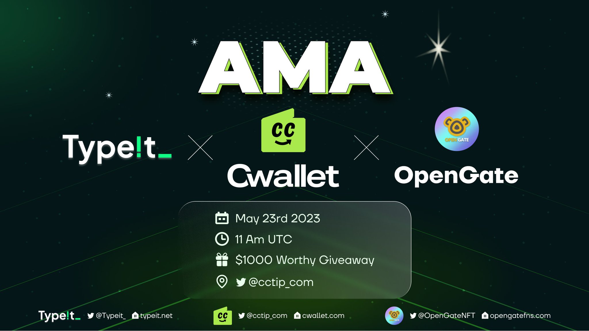 Cwallet - Previously CCTip on Twitter: "🔥We are hosting AMA with @OpenGateNFT @typeit_ Design of ...