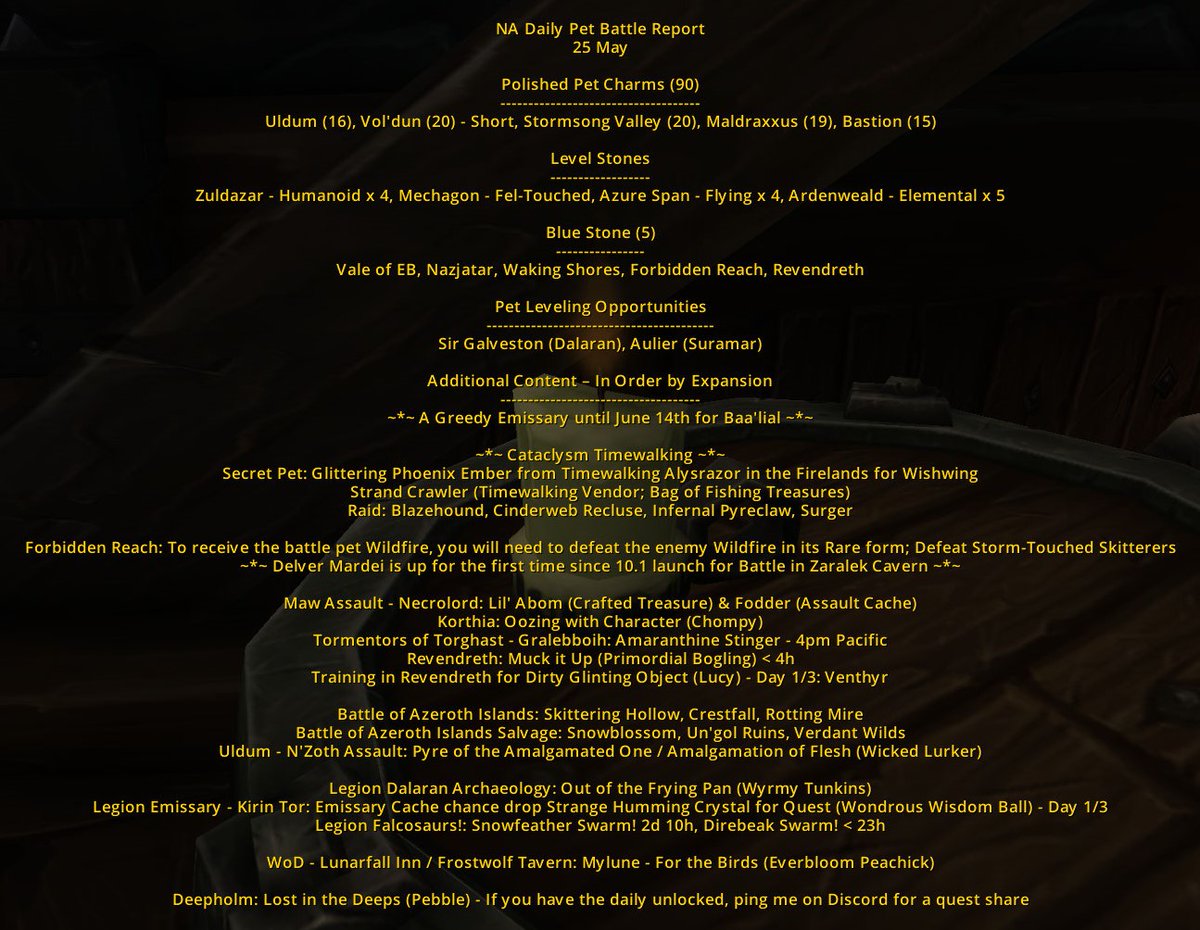 Daily Pet Battle Report - #137 by Amayita-area-52 - Pet Battles - World ...