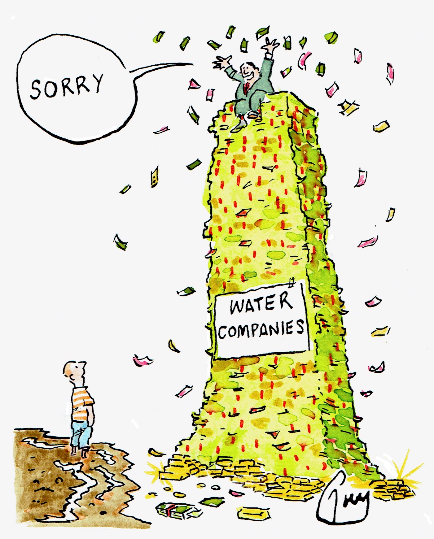 Sewage Pollution Cartoon