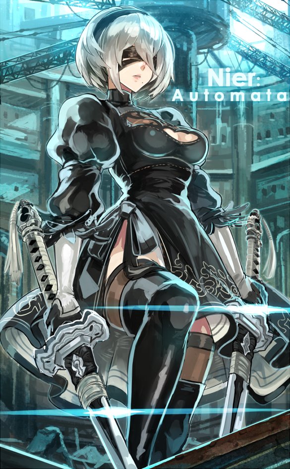 THE ART OF VIDEO GAMES on Twitter: "Fan art | NieR: Automata - 2B Artist: covRyu"