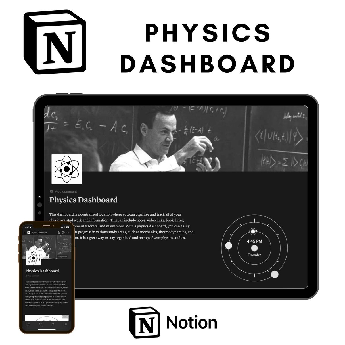 Physics In History on Twitter: "The Notion Physics Dashboard contains: > Physics assignment ...