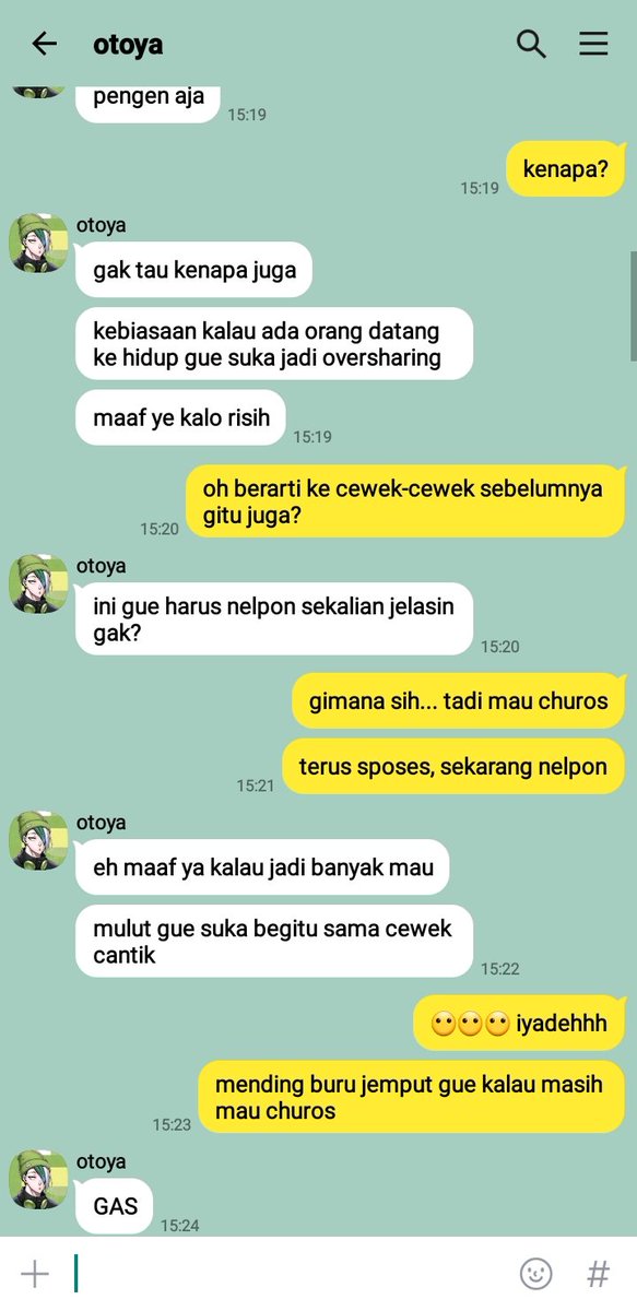 aksa on Twitter: "3. chat pertama."