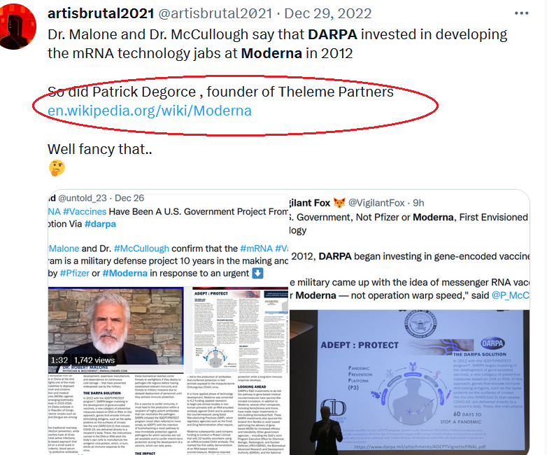 @FrauHodl DARPA + Moderna + Patrick Degorce - المسلسل من ...