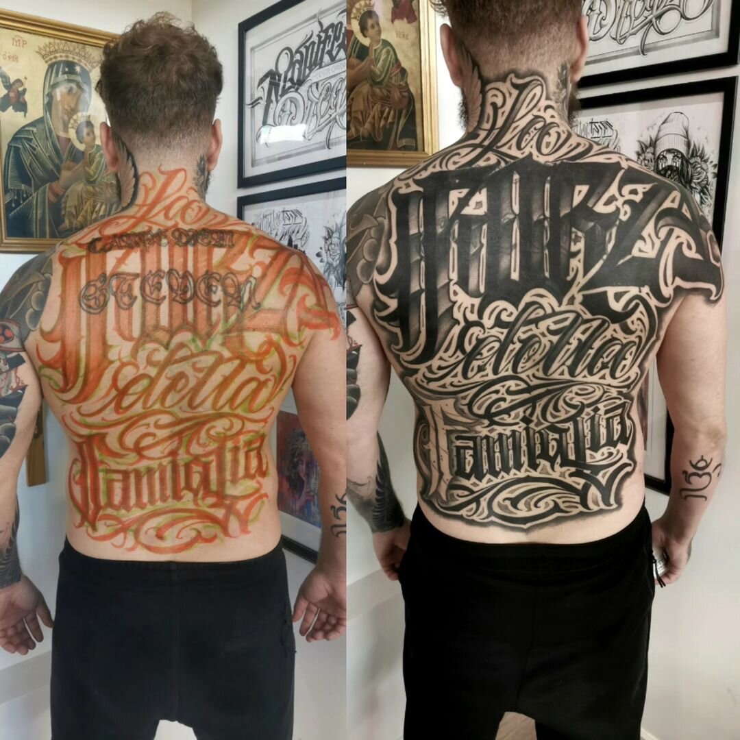 Negative Space Tattoo Lettering