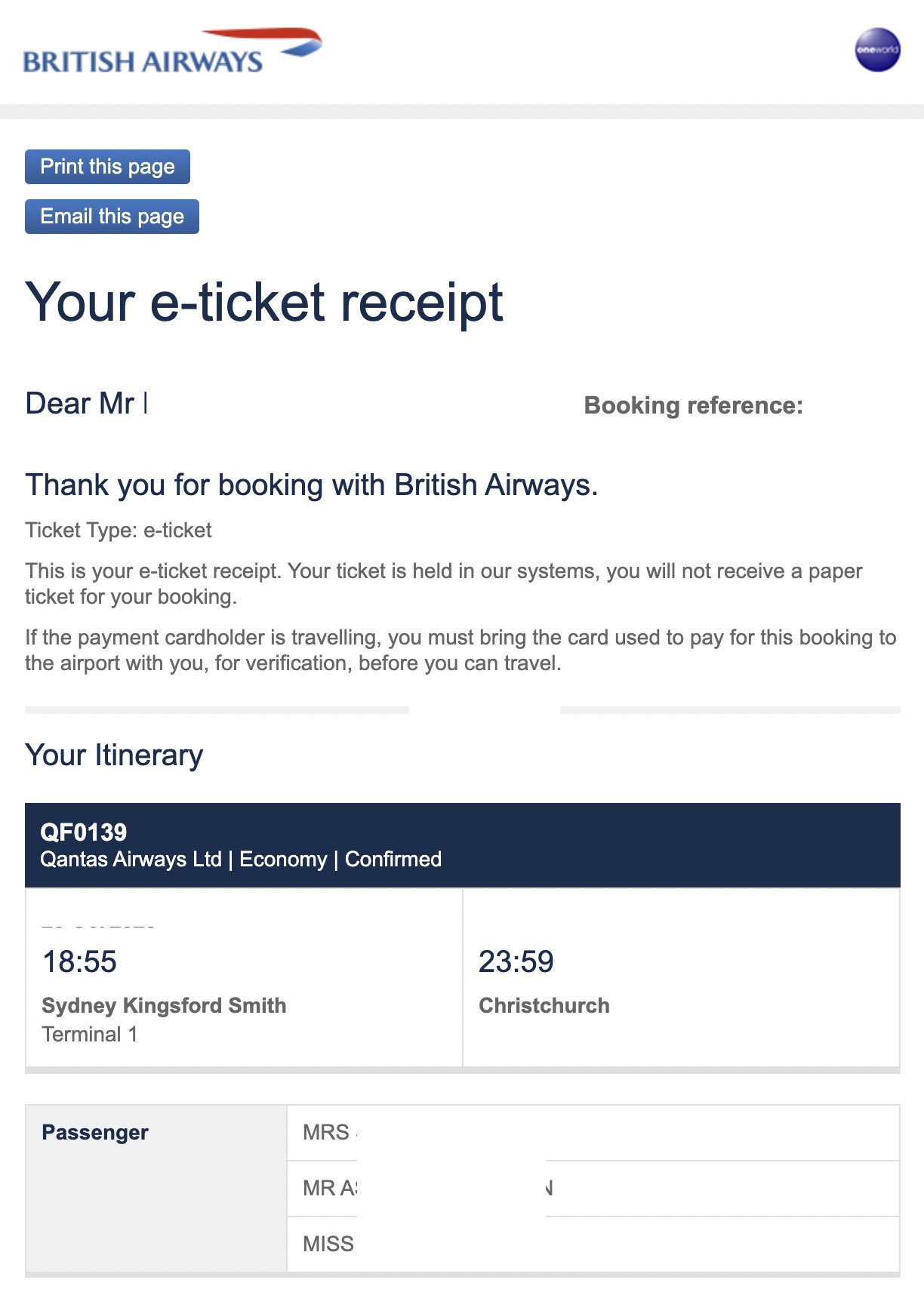 British Airways Ticket Sample How To Use British Airways Award Search