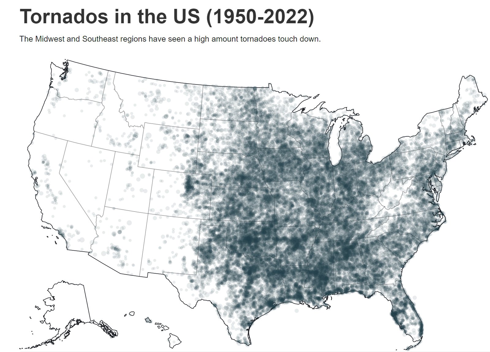 Deepali Kank on Twitter: "#TidyTuesday week 20: tornados. simple plot in observablehq. Code ...