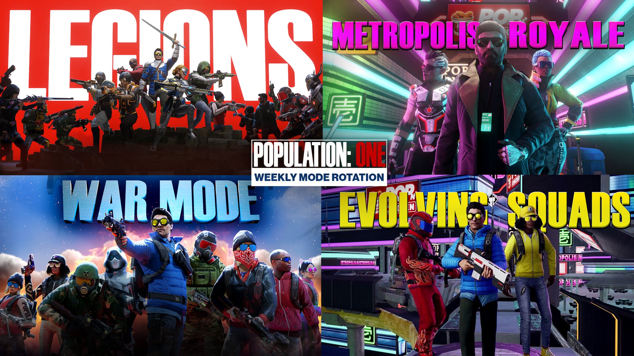POPULATION: ONE on Twitter: "POPULATION: ONE Weekly Mode Rotation starts next week! 💥May 25 ...