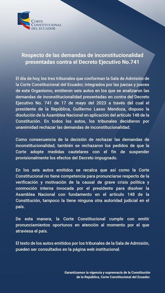 Primeraplanaecu On Twitter 馃敶importante La Corte Constitucional Del