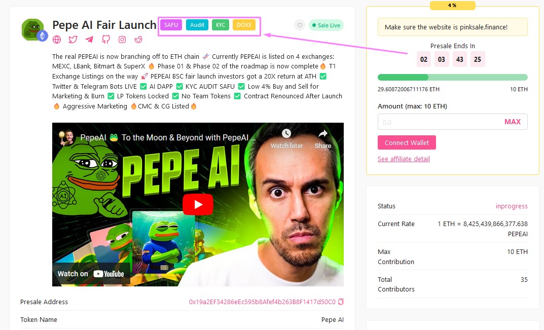 PinkSale (Pink Ecosystem) on Twitter: "🔥Congratulations to the Pepe AI team on successfully ...