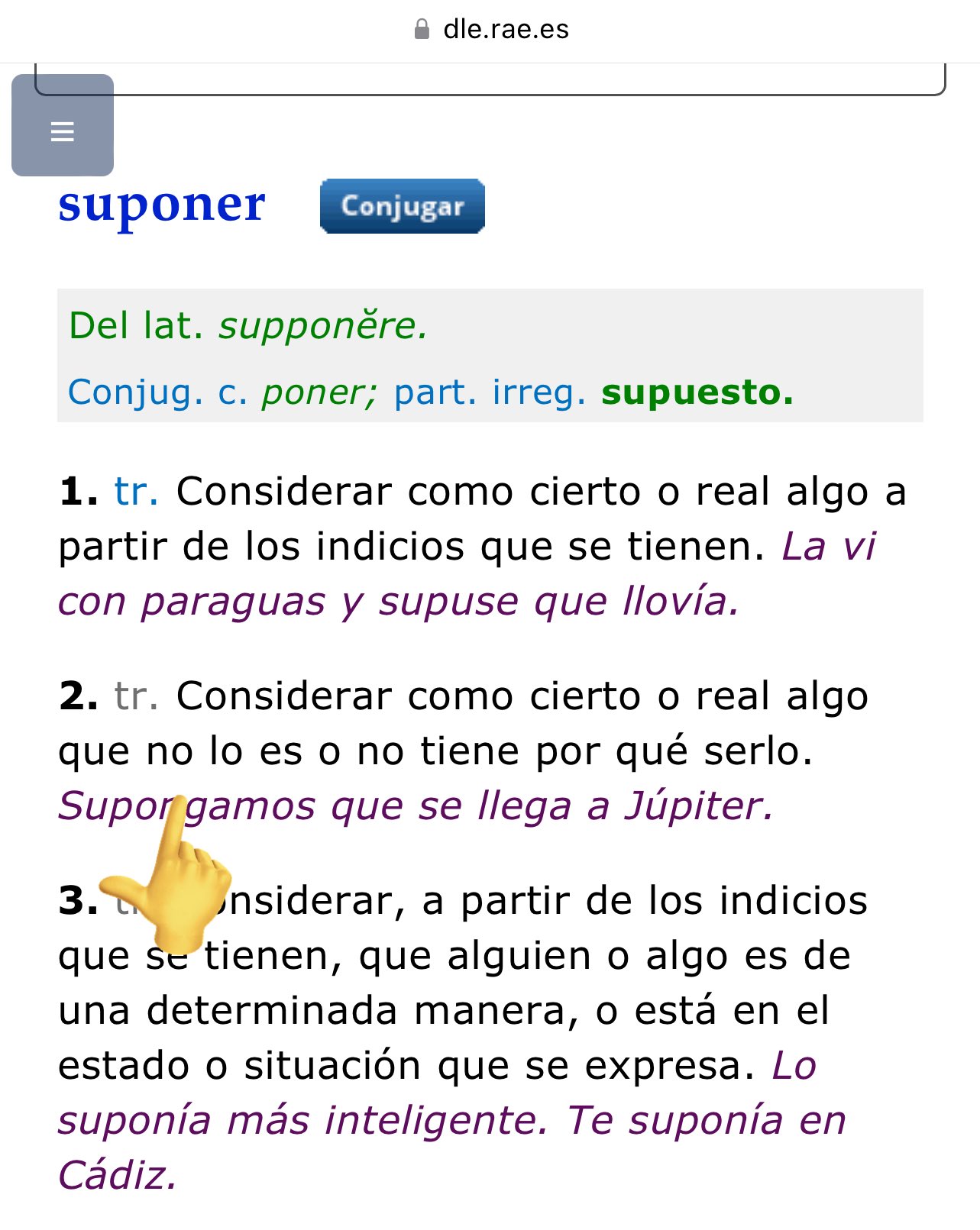 Suponer Conjugation
