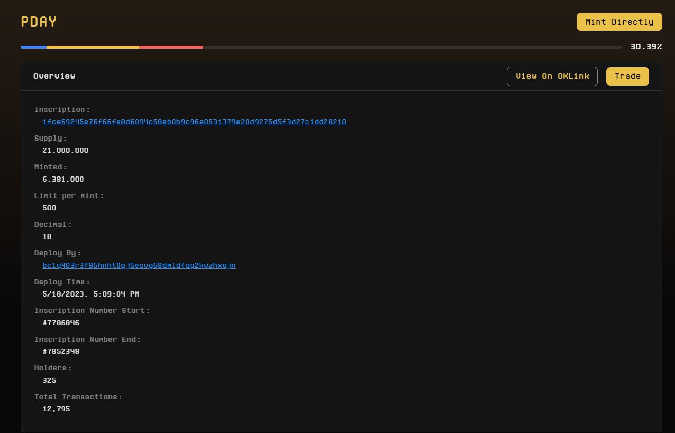 PDAY_BRC20 on Twitter: "Our free-mint is flying! Over 30% minted out and over 300 holders! This ...