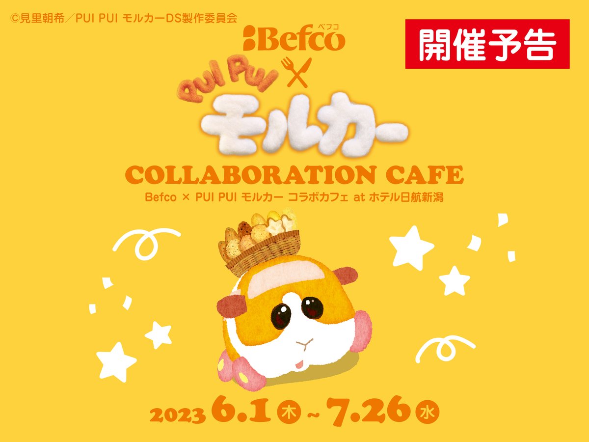 【公式】ホテル日航新潟 on Twitter: "\PUI PUI モルカーとのコラボカフェ開催／ 6/1(木)～7/26(水)まで＜Befco × PUI PUI モルカー コラボレーション ...